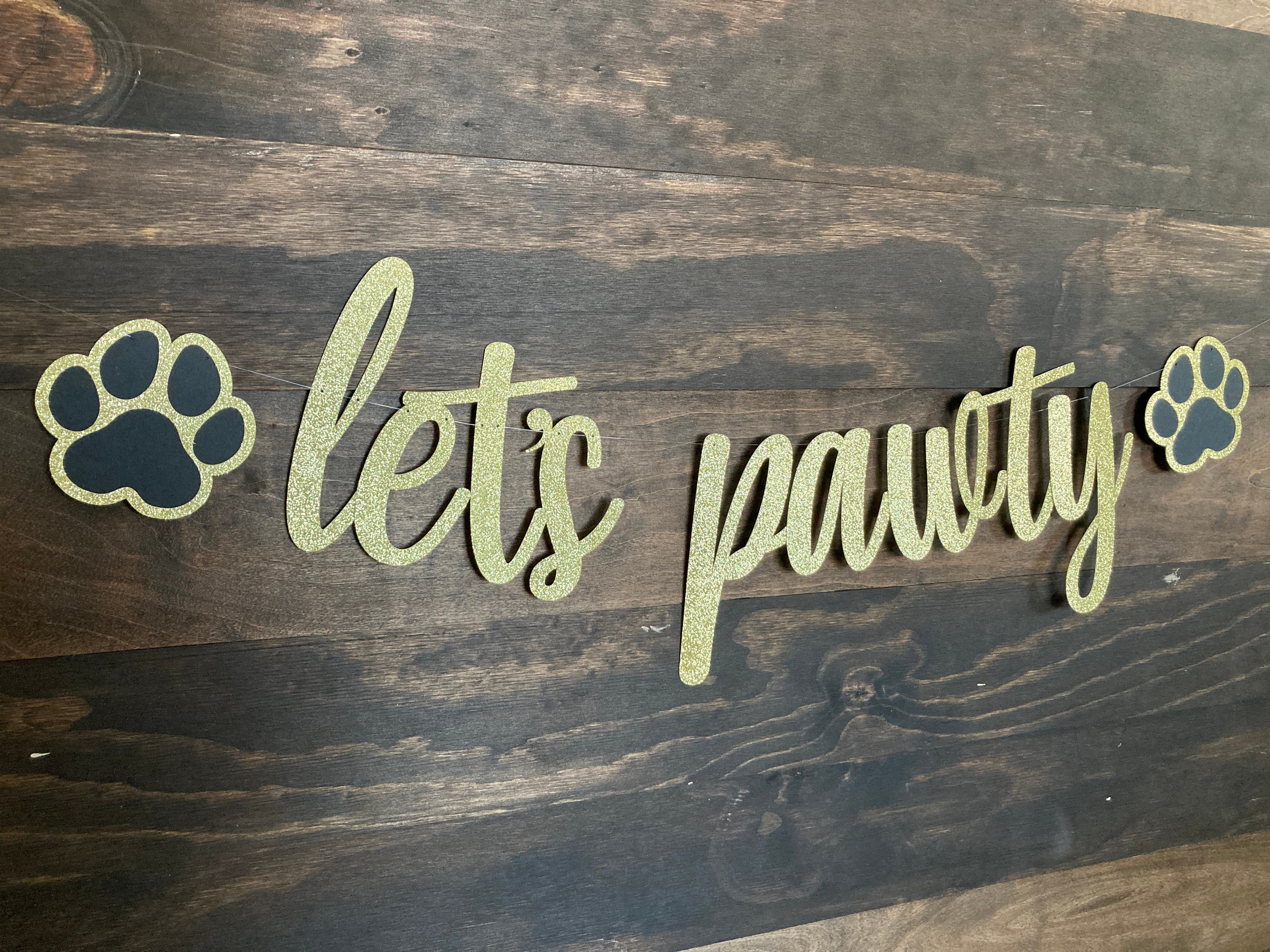 Lets Pawty Banner Dog Birthday Banner Dog Birthday Party - Etsy