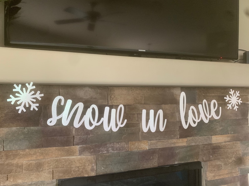 Snow in Love Banner, Snow in Love Banner With Snowflakes, Winter ...
