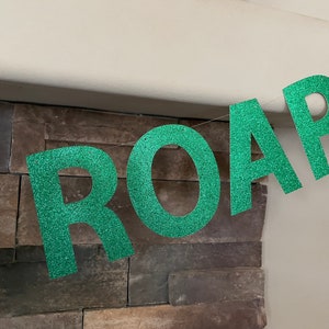 Stomp Chomp Roar Banner, Dinosaur Decorations, Dinosaur Birthday ...