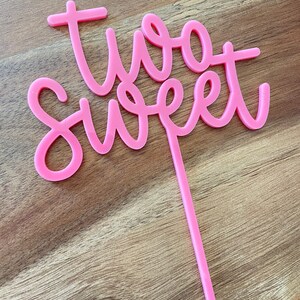 Two Sweet Acrylic Cake Topper, Two Sweet Cake Topper, Laser Cut Acrylic ...