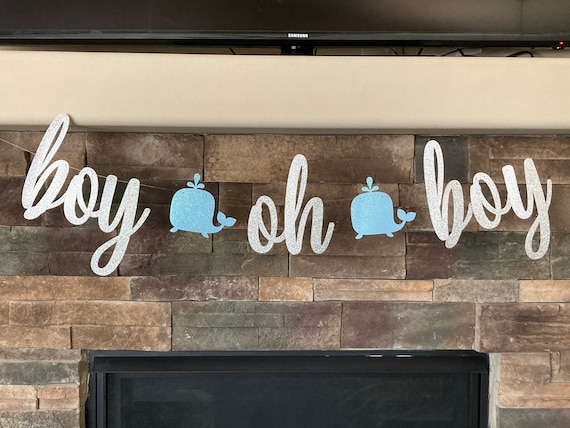 Oh Boy Baby Shower Banner Baby Shower Banner, Custom Name Banner