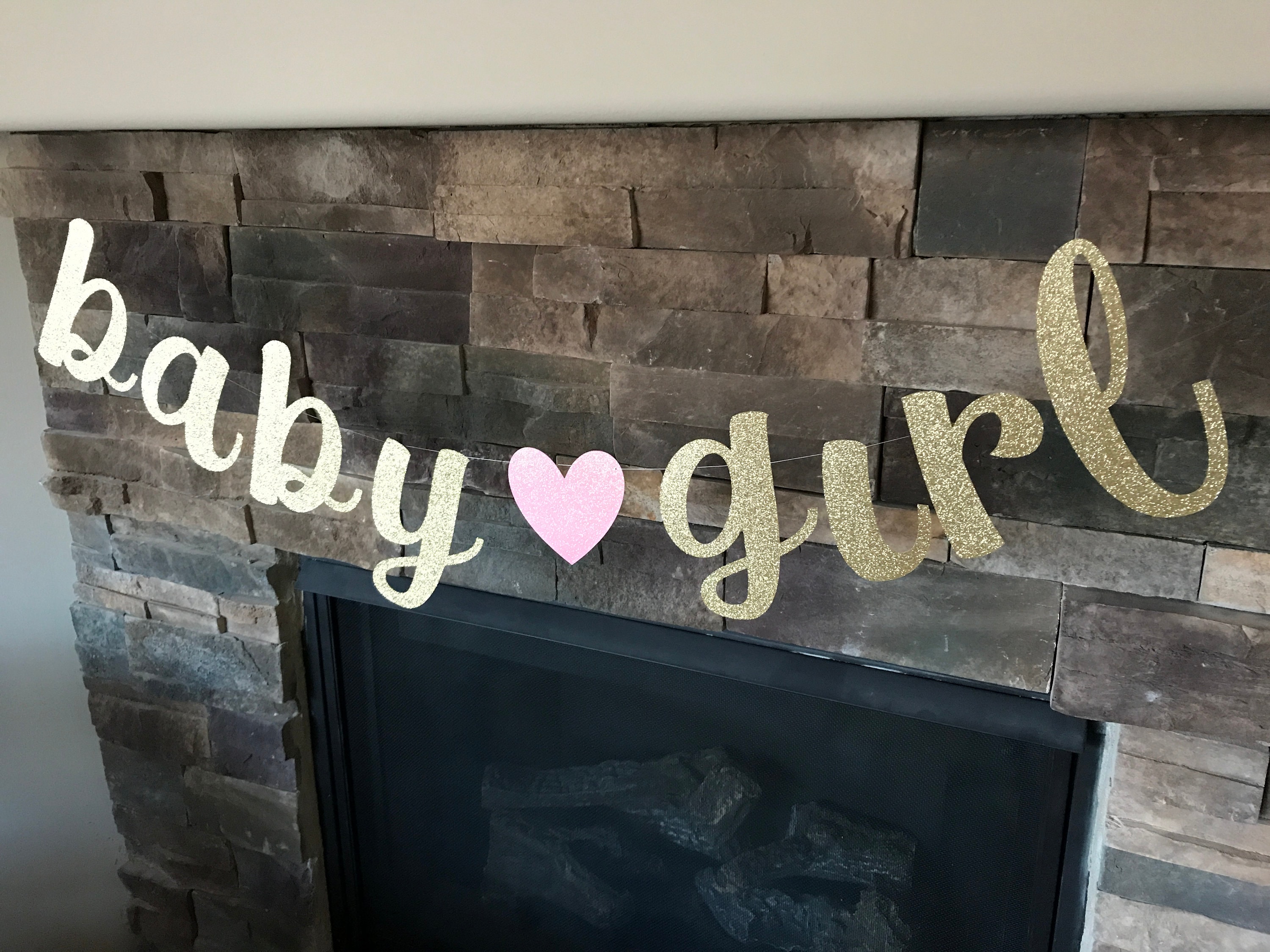 Baby Girl Banner / Baby Girl Glitter Banner / It's a Girl | Etsy