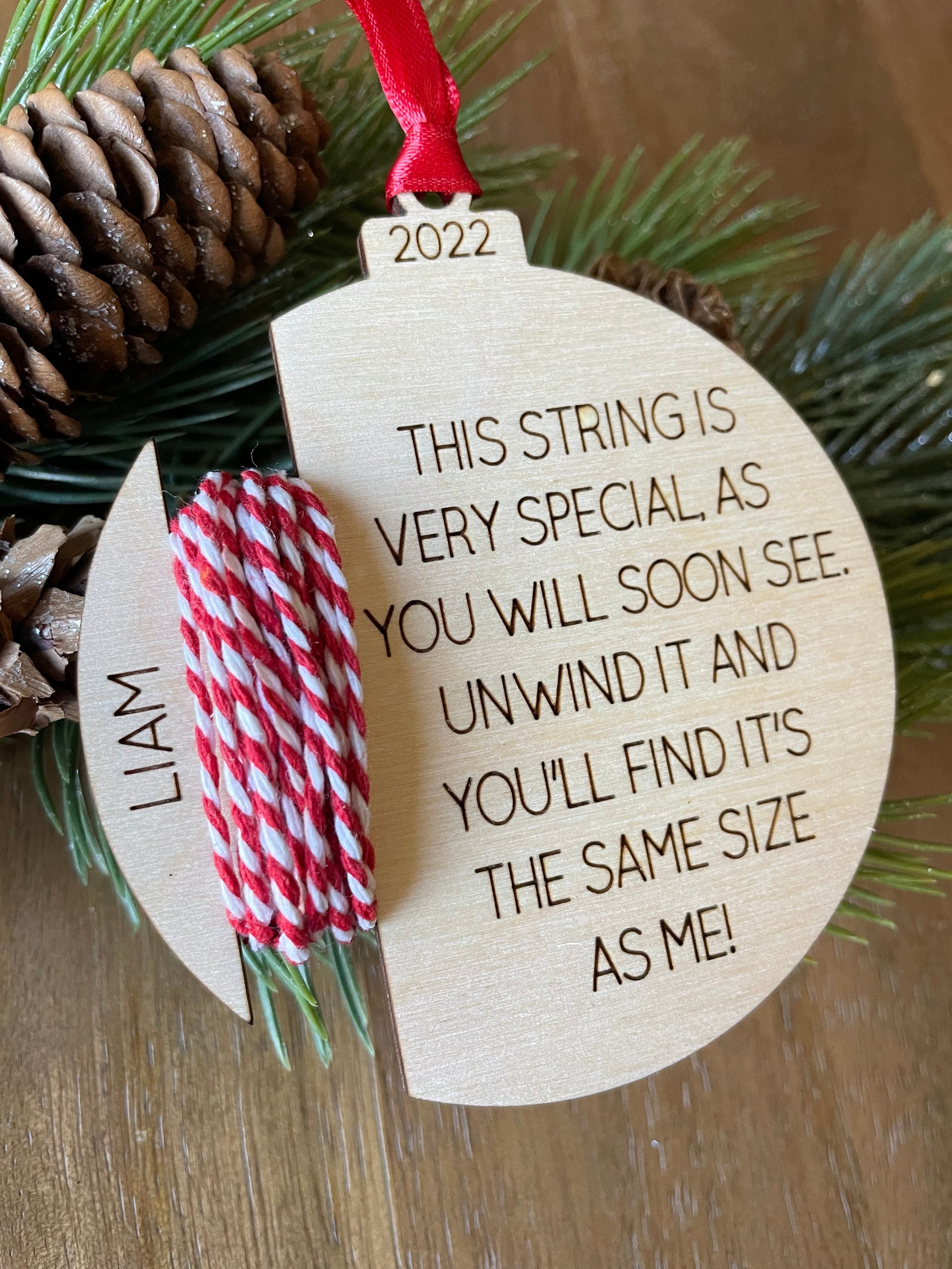 Personalized Height Ornament Christmas Gift Ideas Wooden - Etsy