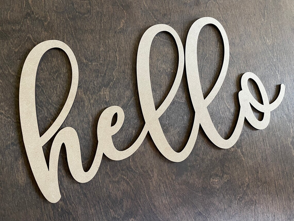 Hello Cutout Hello Door Sign Cutout Mdf Hello Cutout Door - Etsy