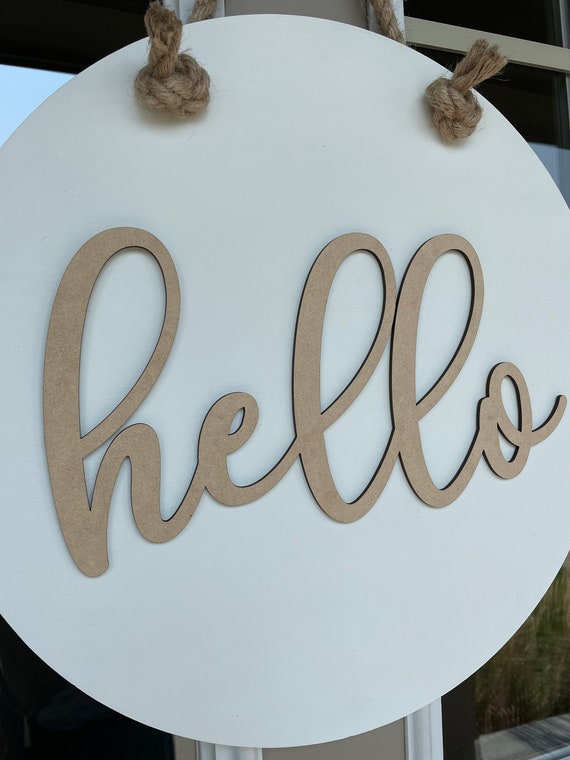 Hello Cutout Hello Door Sign Cutout Mdf Hello Cutout Door - Etsy