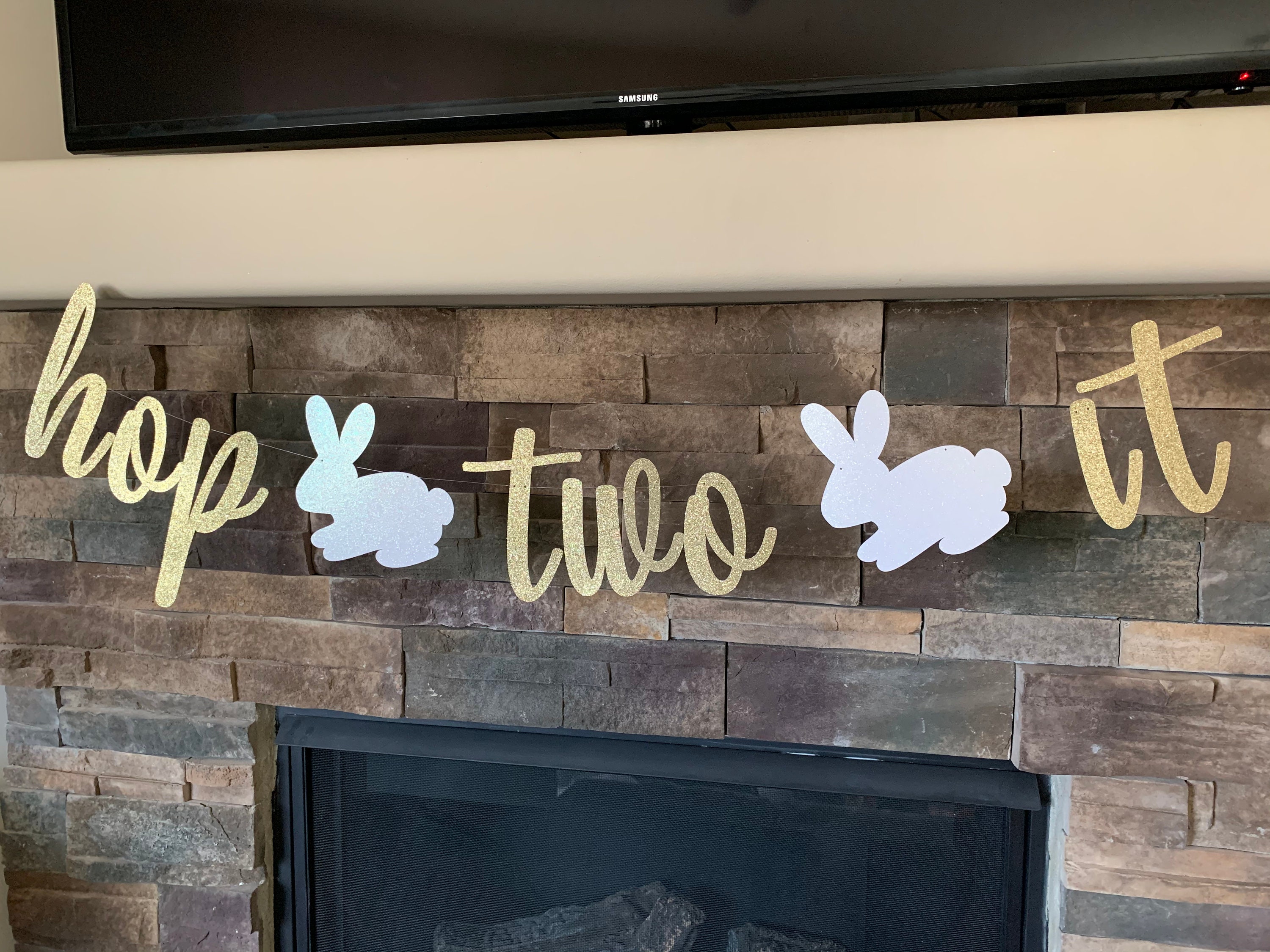 Hop Two It Banner 2nd Birthday Banner Bunny Banner Bunny | Etsy