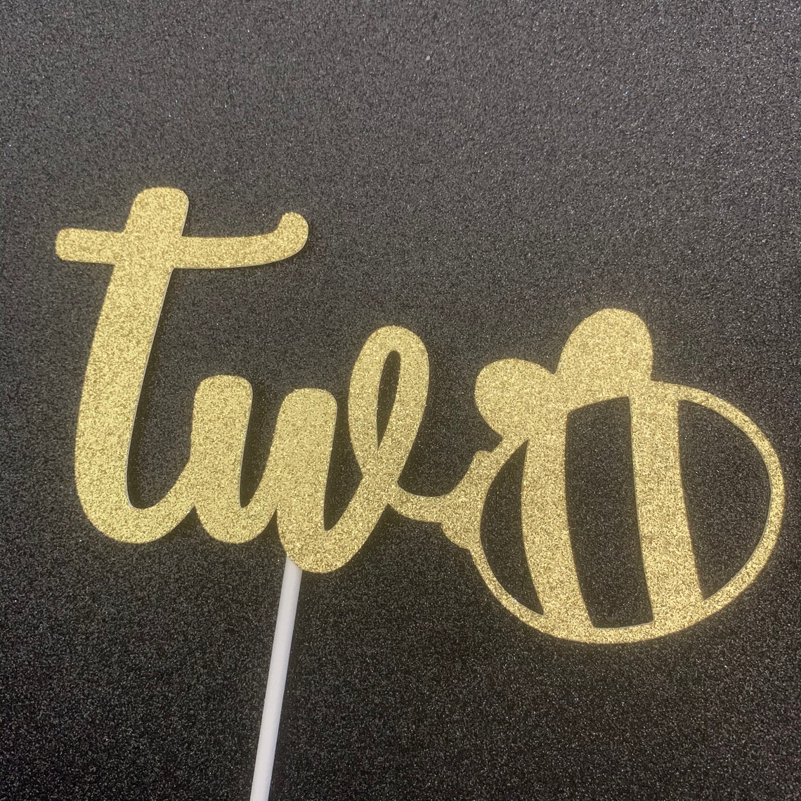 Bee cake topper Bee two cake topper bee two topper two cake | Etsy