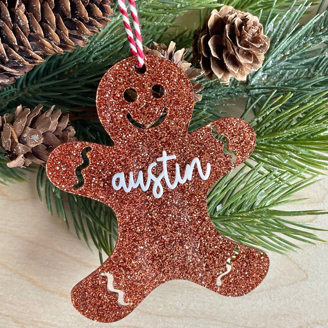 Gingerbread Tags, Acrylic Christmas Gift Tags, Custom Name Gift Tags ...