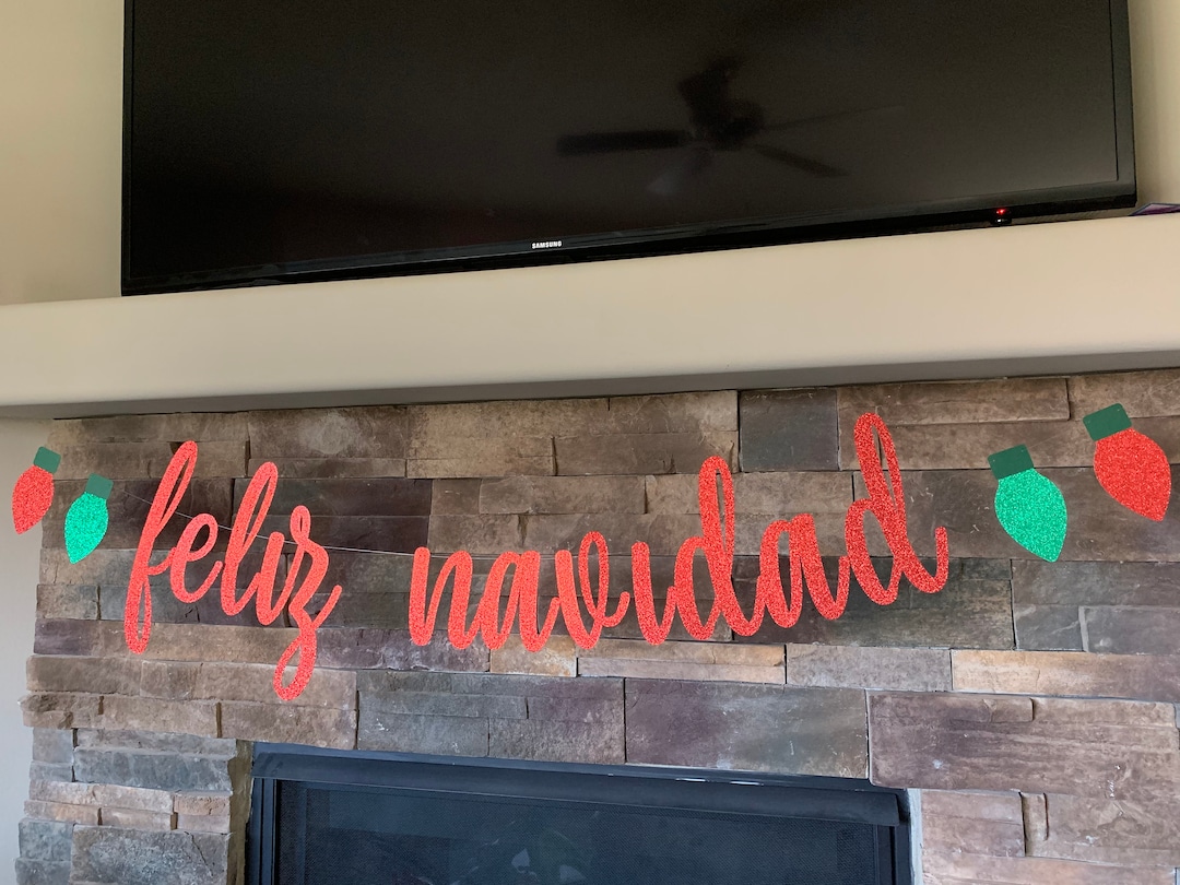 Feliz Navidad Banner, Feliz Navidad, Christmas Light Banner, Merry ...