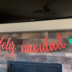 Feliz Navidad Banner, Feliz Navidad, Christmas Light Banner, Merry ...