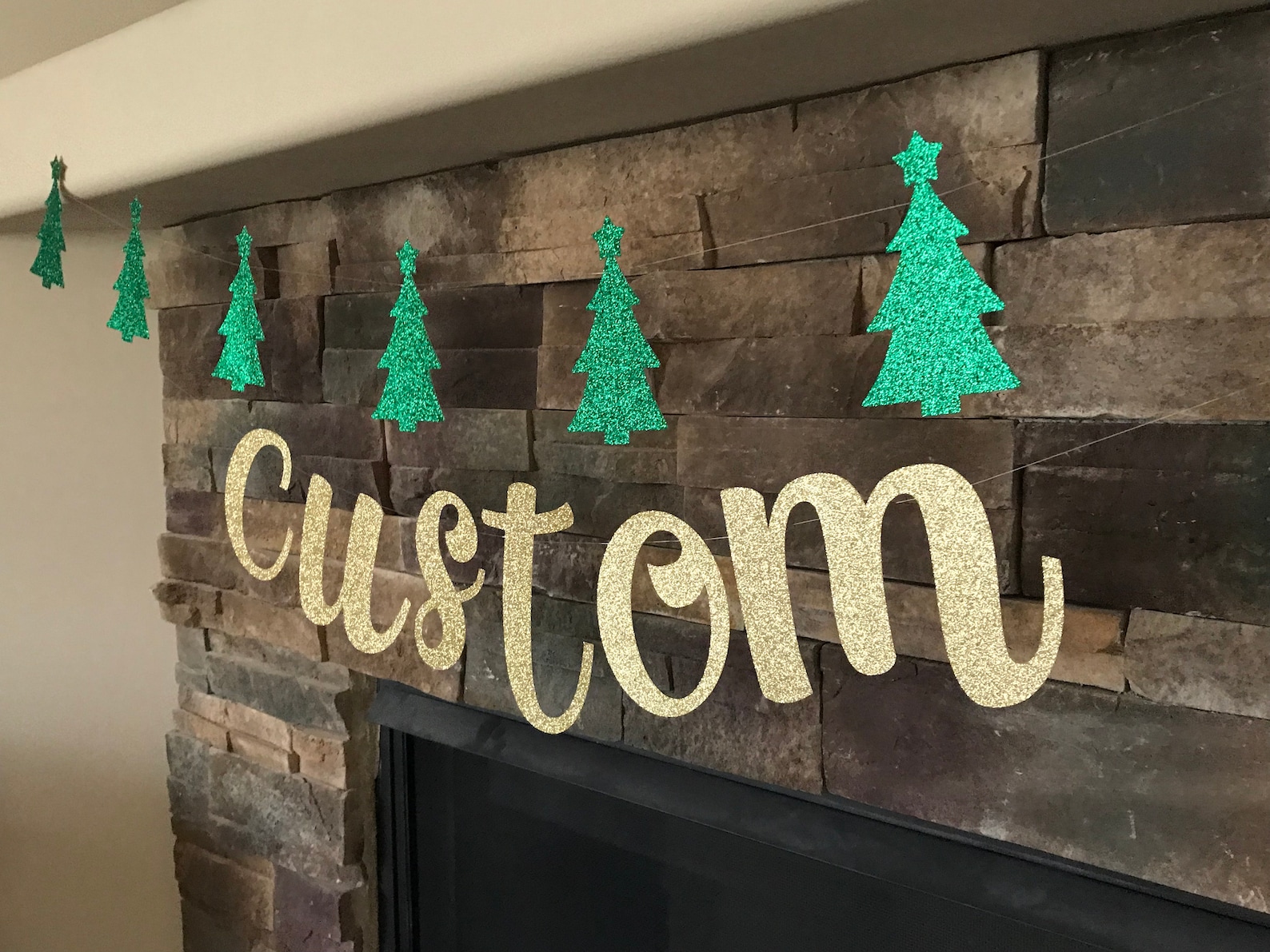 Custom Christmas Banner / Custom Glitter Banner / Custom Happy - Etsy