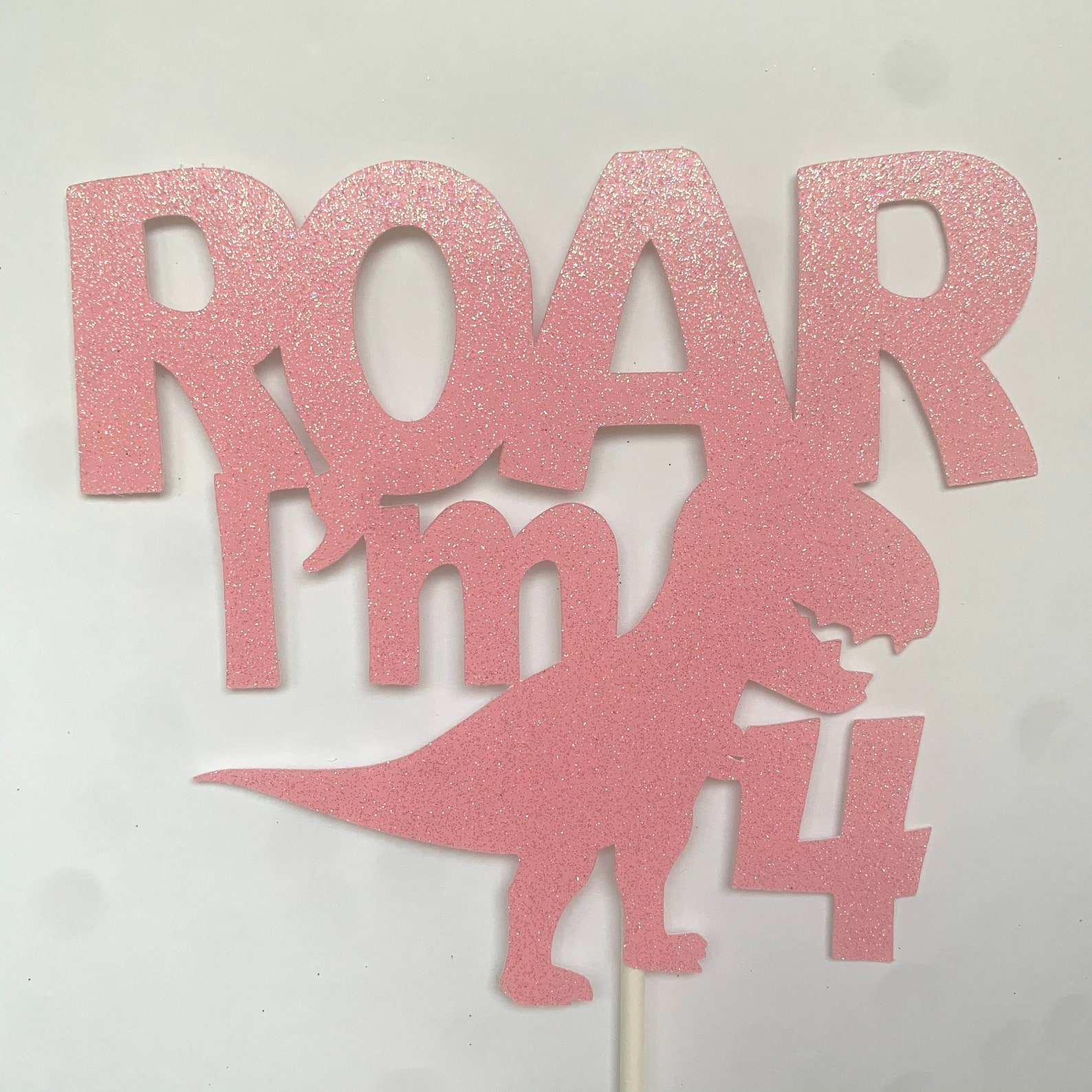 Roar I’m 4 Cake Topper, Girl Roar I’m Four Decorations, Roar I’m Four ...