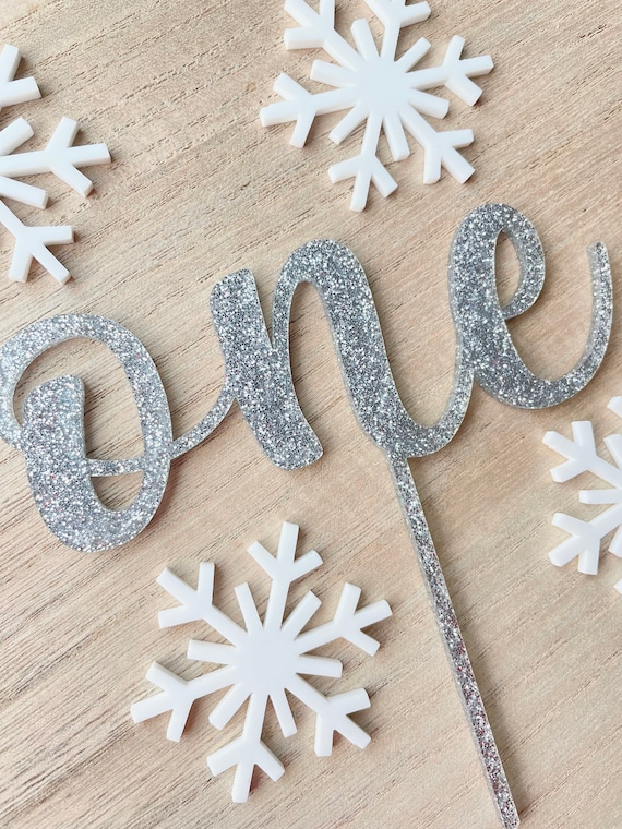 Acrylic One Cake Topper One Cake Topper Snowflake Cake | Etsy