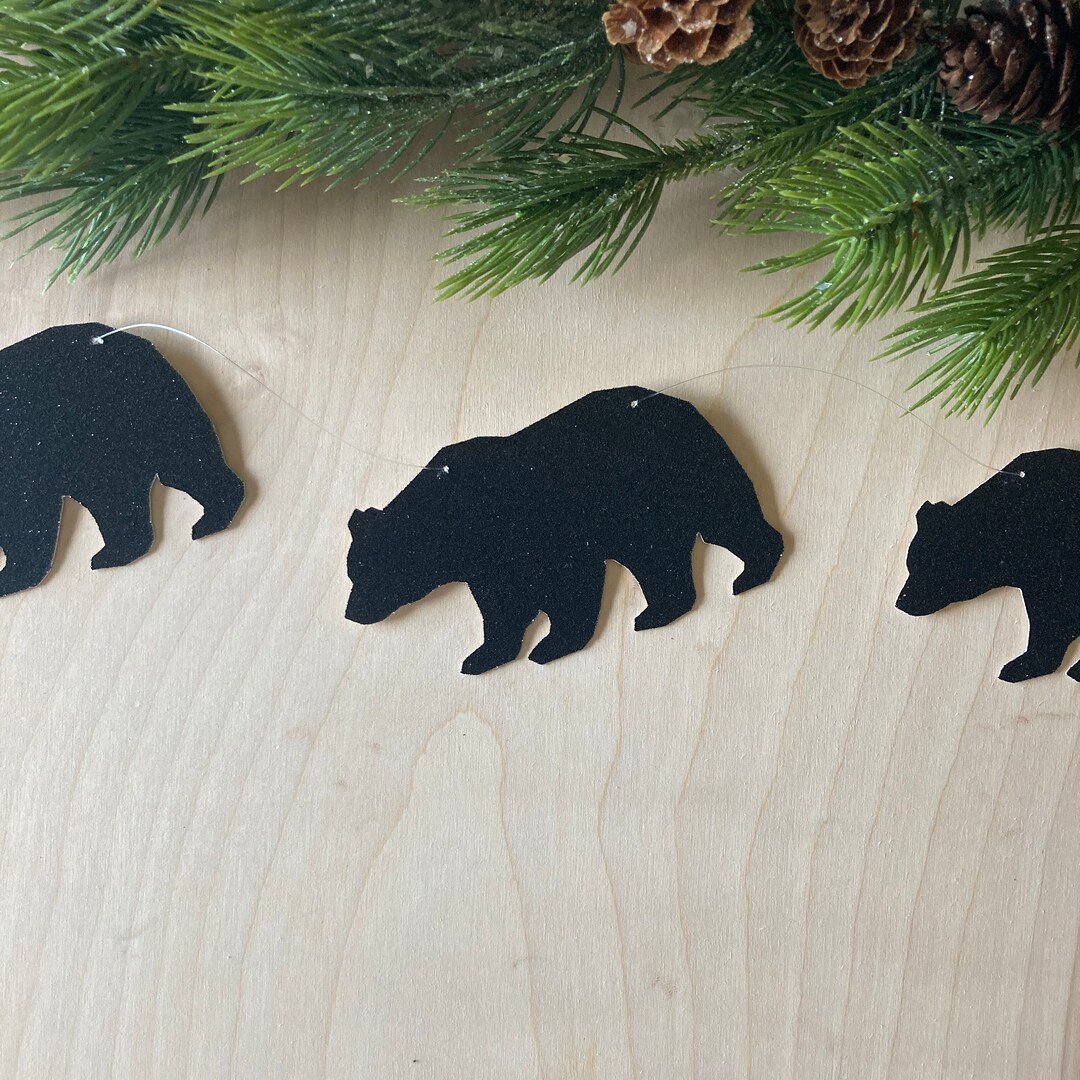 Bear Garland: Glitter Woodland Party Banner - Etsy