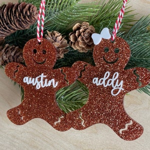 Gingerbread Tags, Acrylic Christmas Gift Tags, Custom Name Gift Tags ...