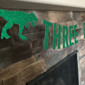 Three Rex Banner / Three Rex / Three Rex Birthday / Dinosaur Birthday ...