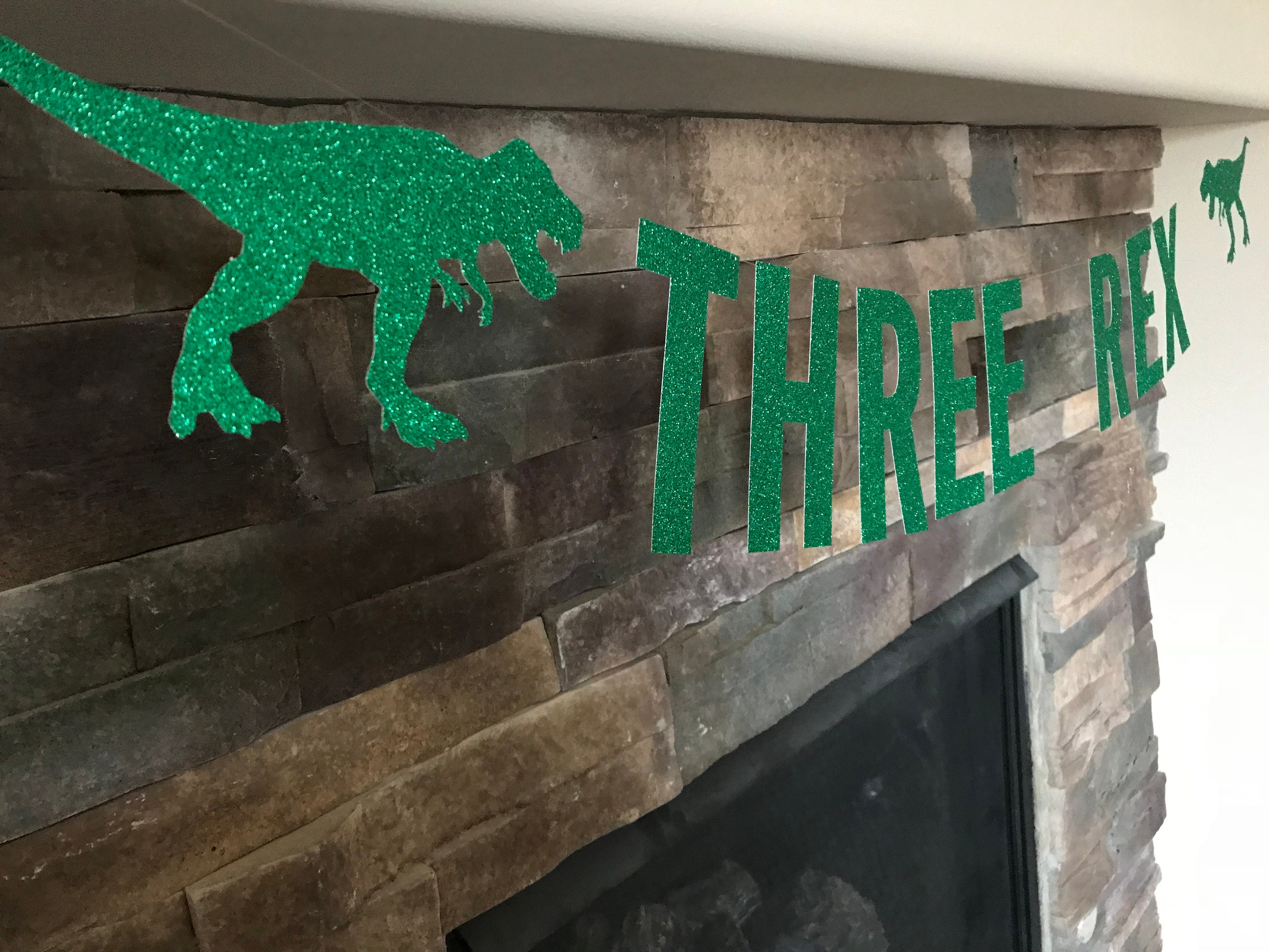Three Rex Banner / Three Rex / Three Rex Birthday / Dinosaur | Etsy