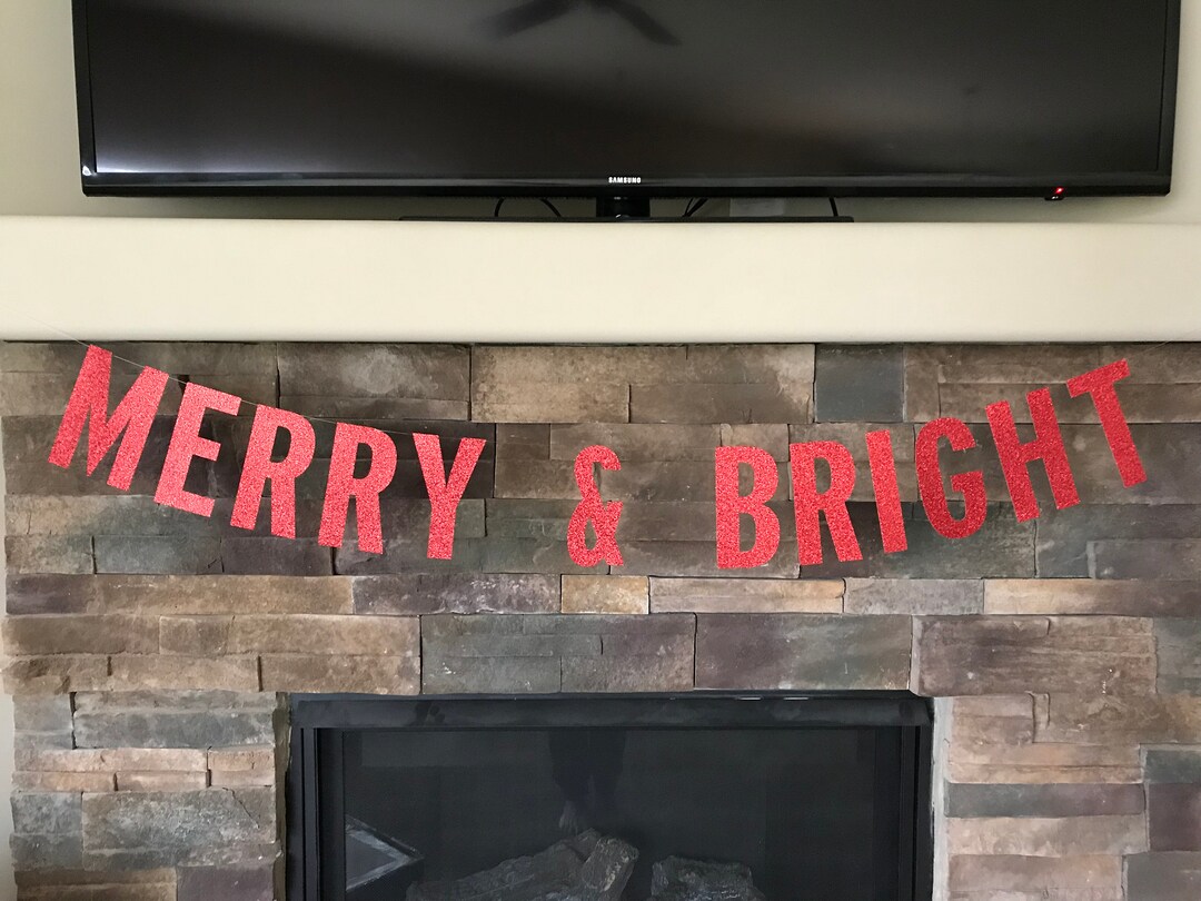 Merry & Bright Banner, Merry and Bright Banner, Christmas Banner ...