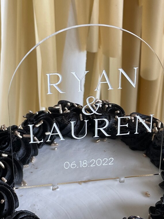 Personalized Acrylic Wedding Cake Topper Clear Wedding Cake | Etsy