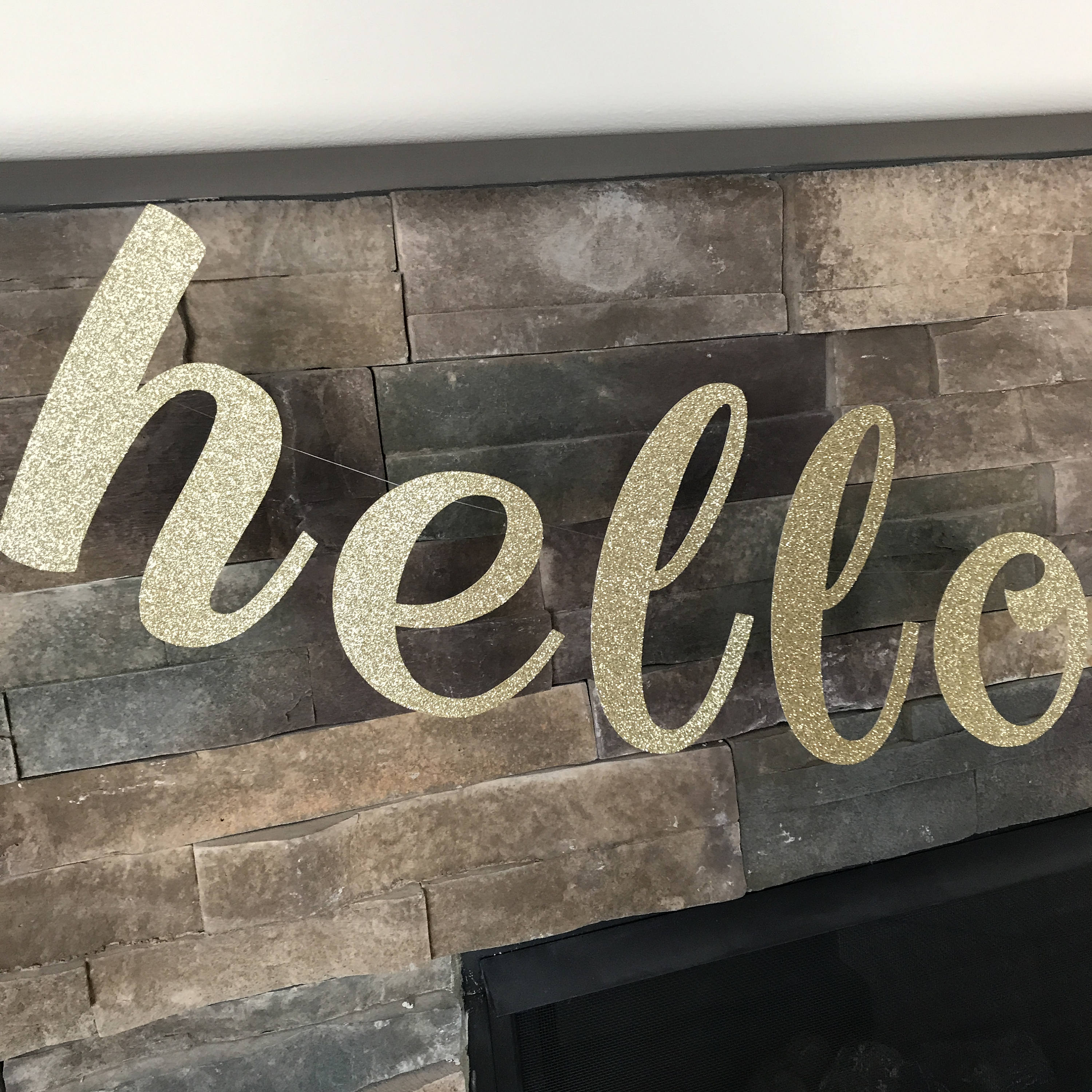 Hello World Glitter Banner: Baby Shower Decoration - Etsy