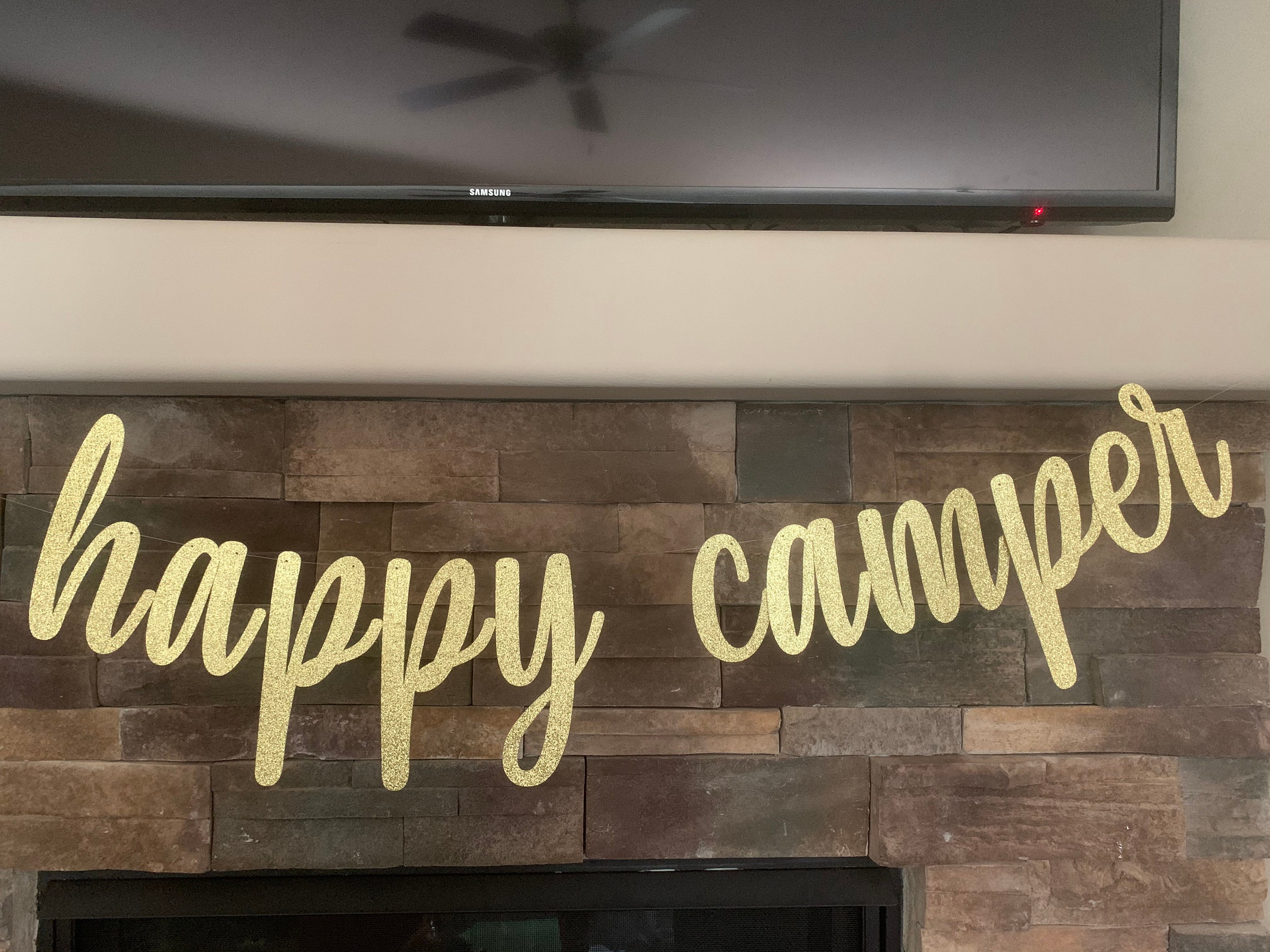 One Happy Camper Banner Camping Theme Glamp Party Happy | Etsy