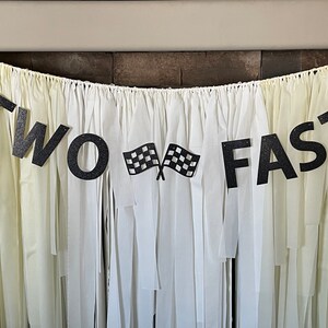 Two Fast Banner, Two Fast Decorations, 2nd Birthday, Racing Birthday ...