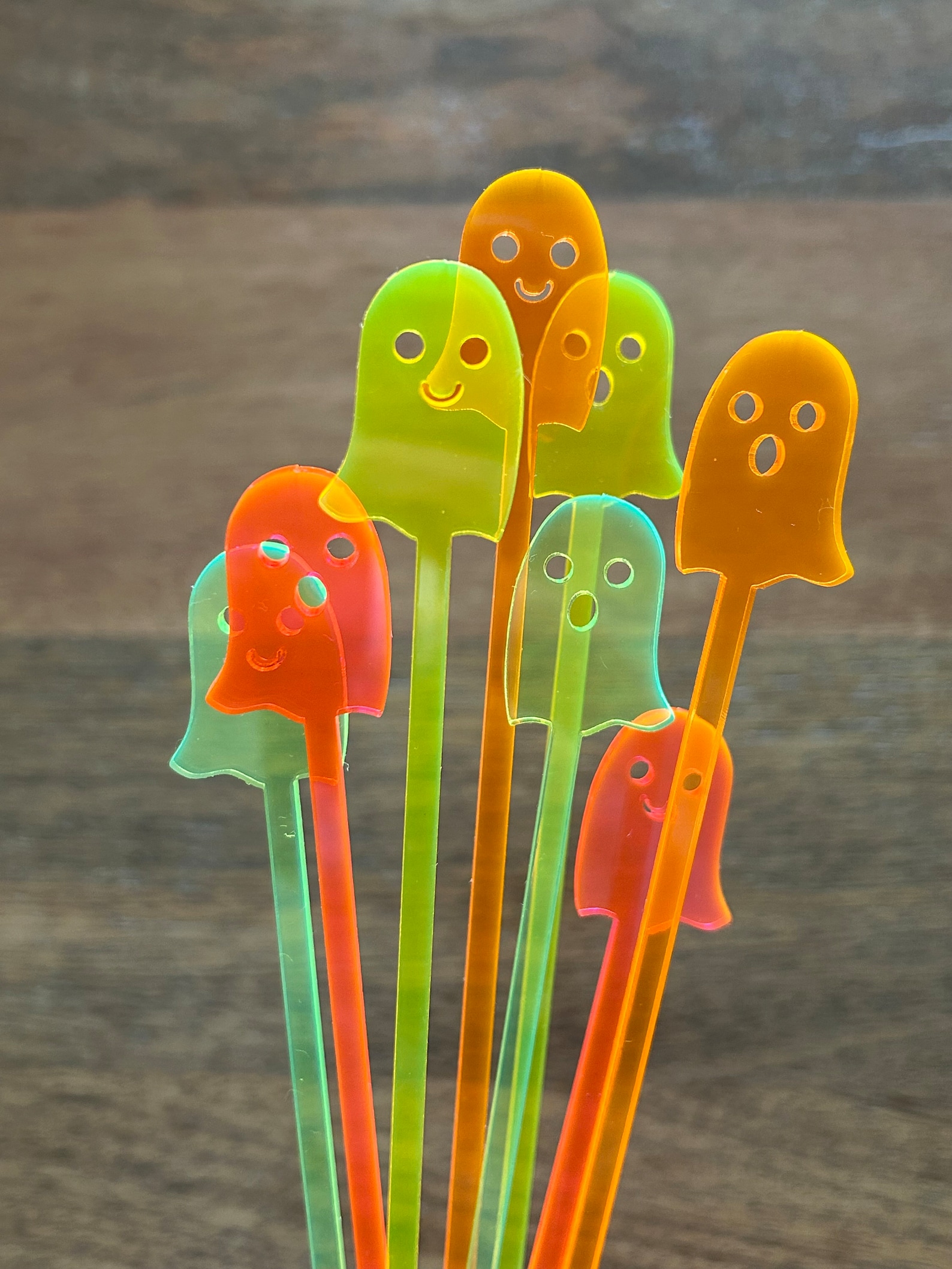 Neon Ghost Stir Sticks: Halloween Barware, Set of 8 - Etsy