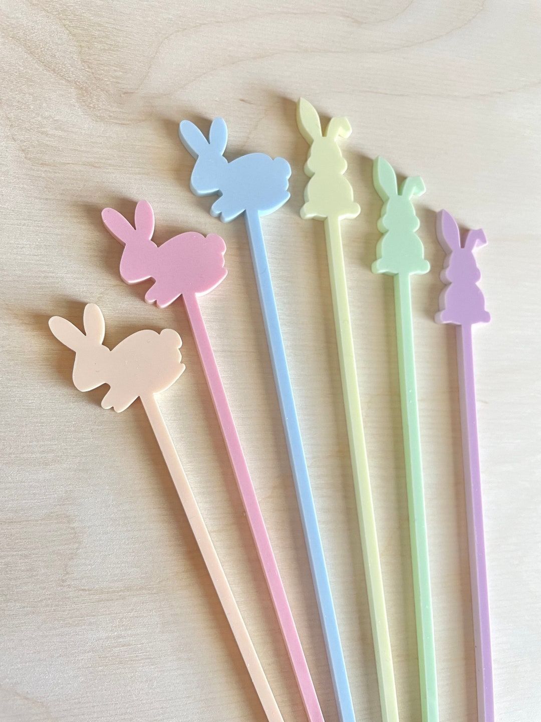 Bunny Stir Sticks, Bunny Stirrers, Set of 6, Easter Stir Sticks, Bunny ...