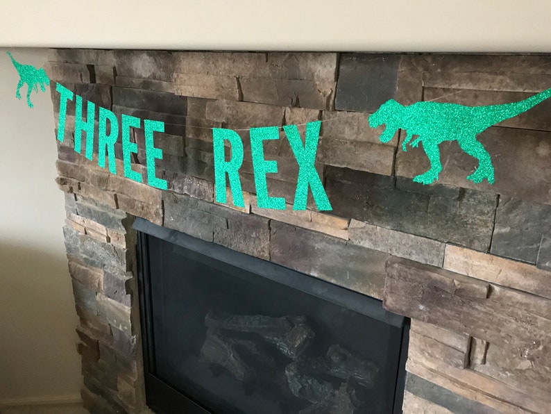 Three Rex banner / three Rex / three Rex birthday / dinosaur | Etsy