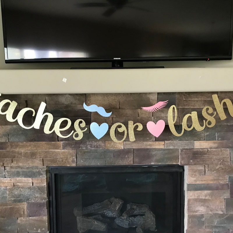 Staches or Lashes Gender Reveal - Etsy