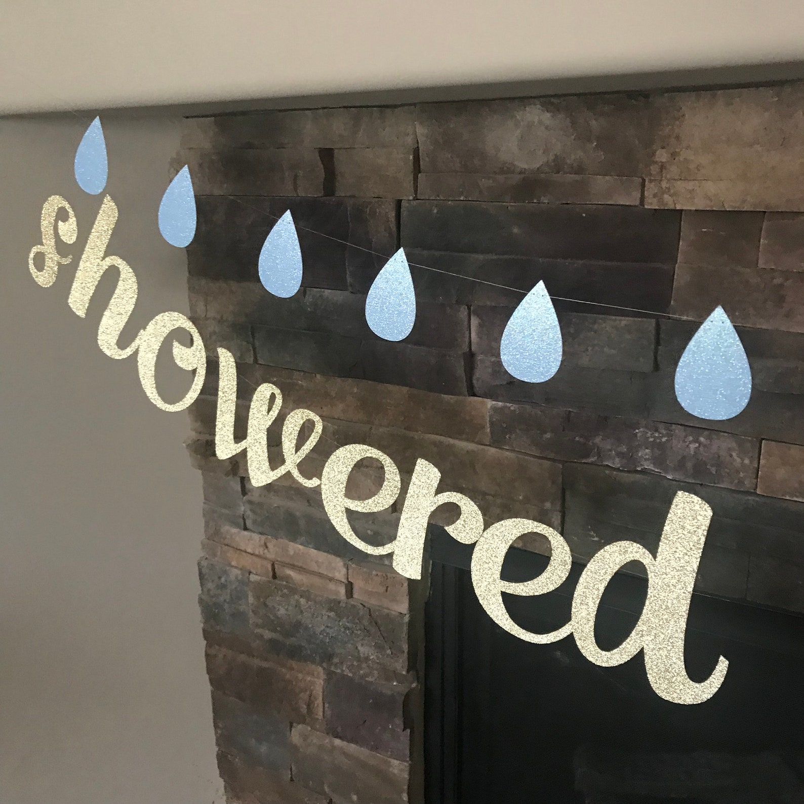 Showered With Love Banner / Rain Drop Banner / Showered With - Etsy
