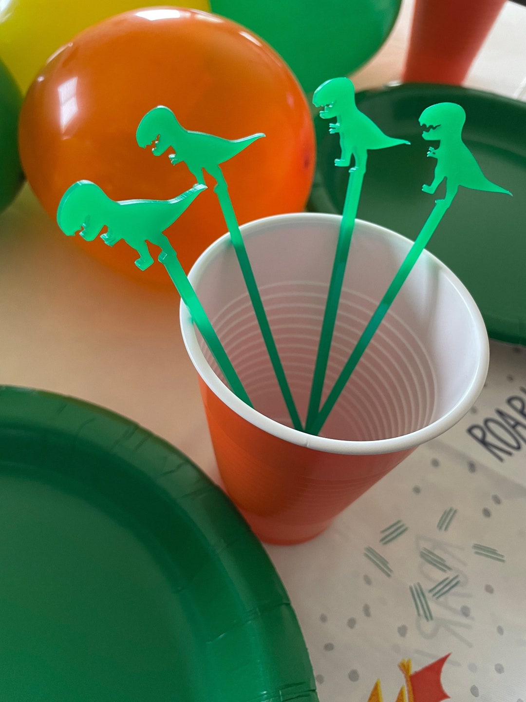 Dinosaur Stir Sticks, T Rex Stirrers, Set of 6, T-rex Stir Sticks ...