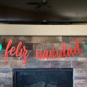 Feliz Navidad Banner, Feliz Navidad, Christmas Light Banner, Merry ...