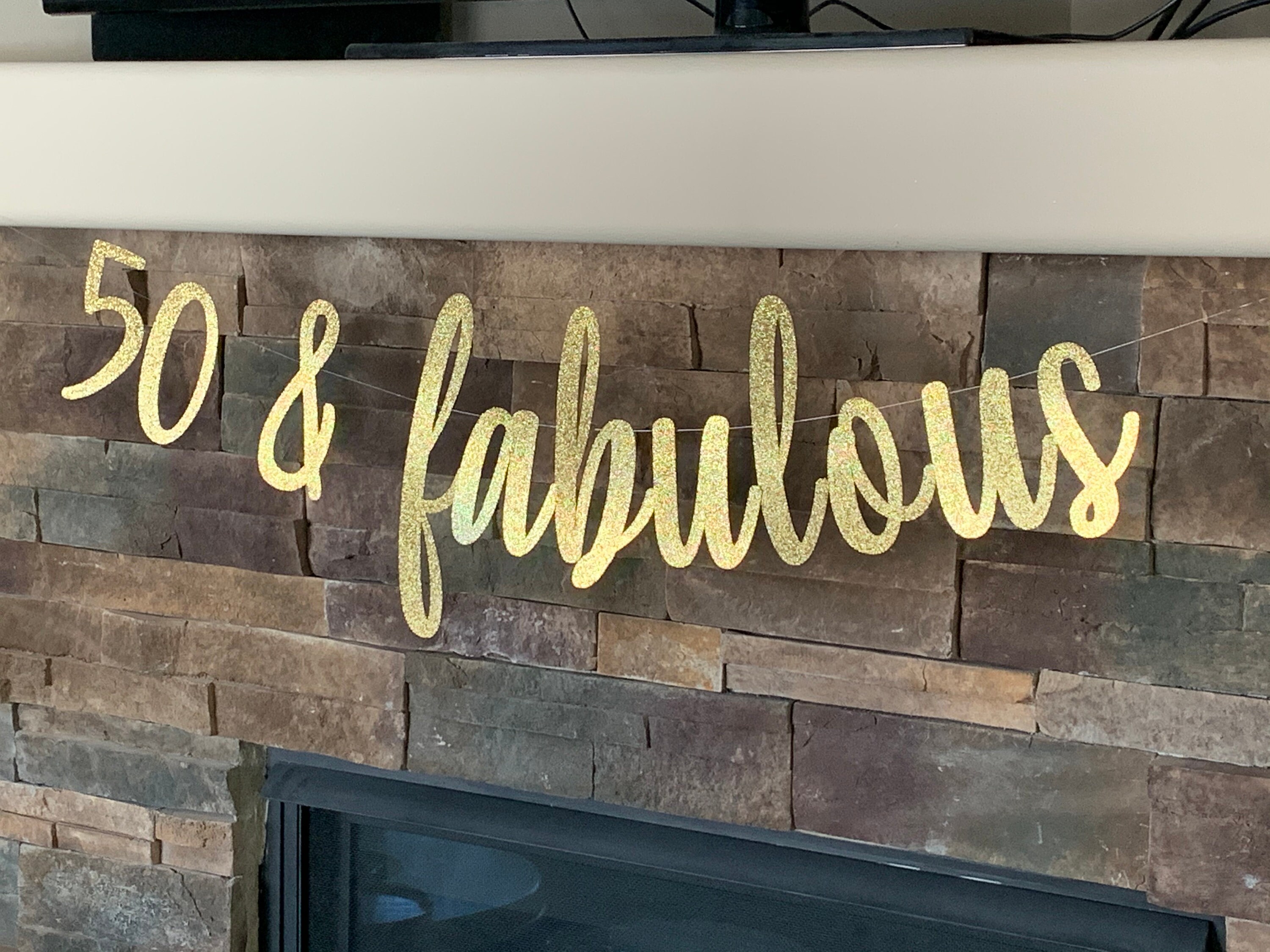 50 And Fabulous Banner 50th Birthday Party Decorations 50th Etsy