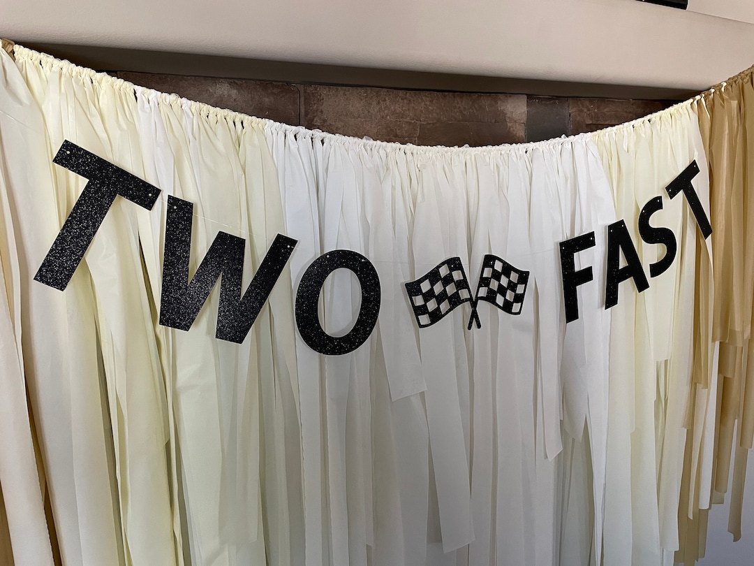 Two Fast Banner, Two Fast Decorations, 2nd Birthday, Racing Birthday ...