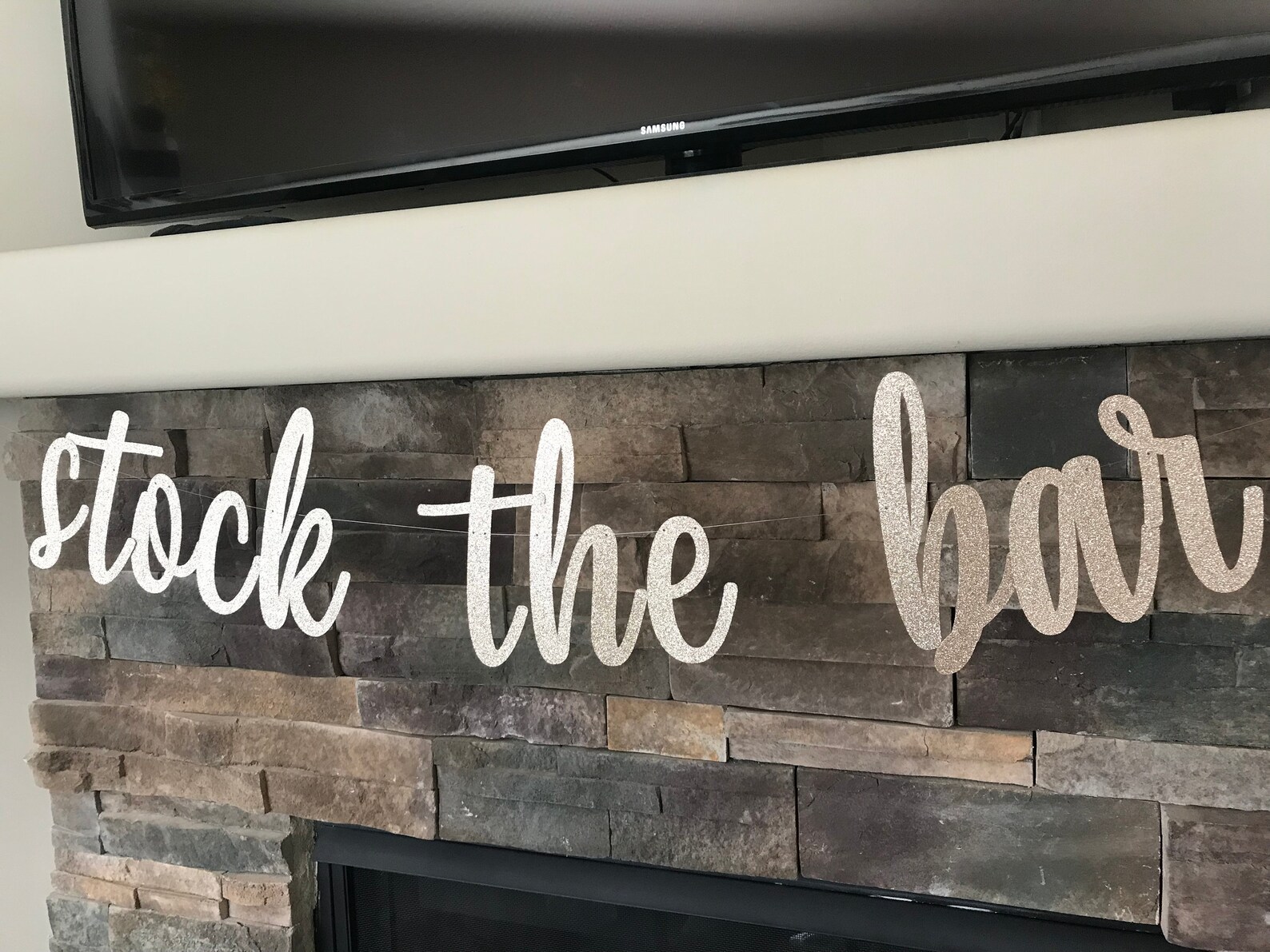 Stock the Bar Banner Stock the Bar Sign Couples Shower - Etsy