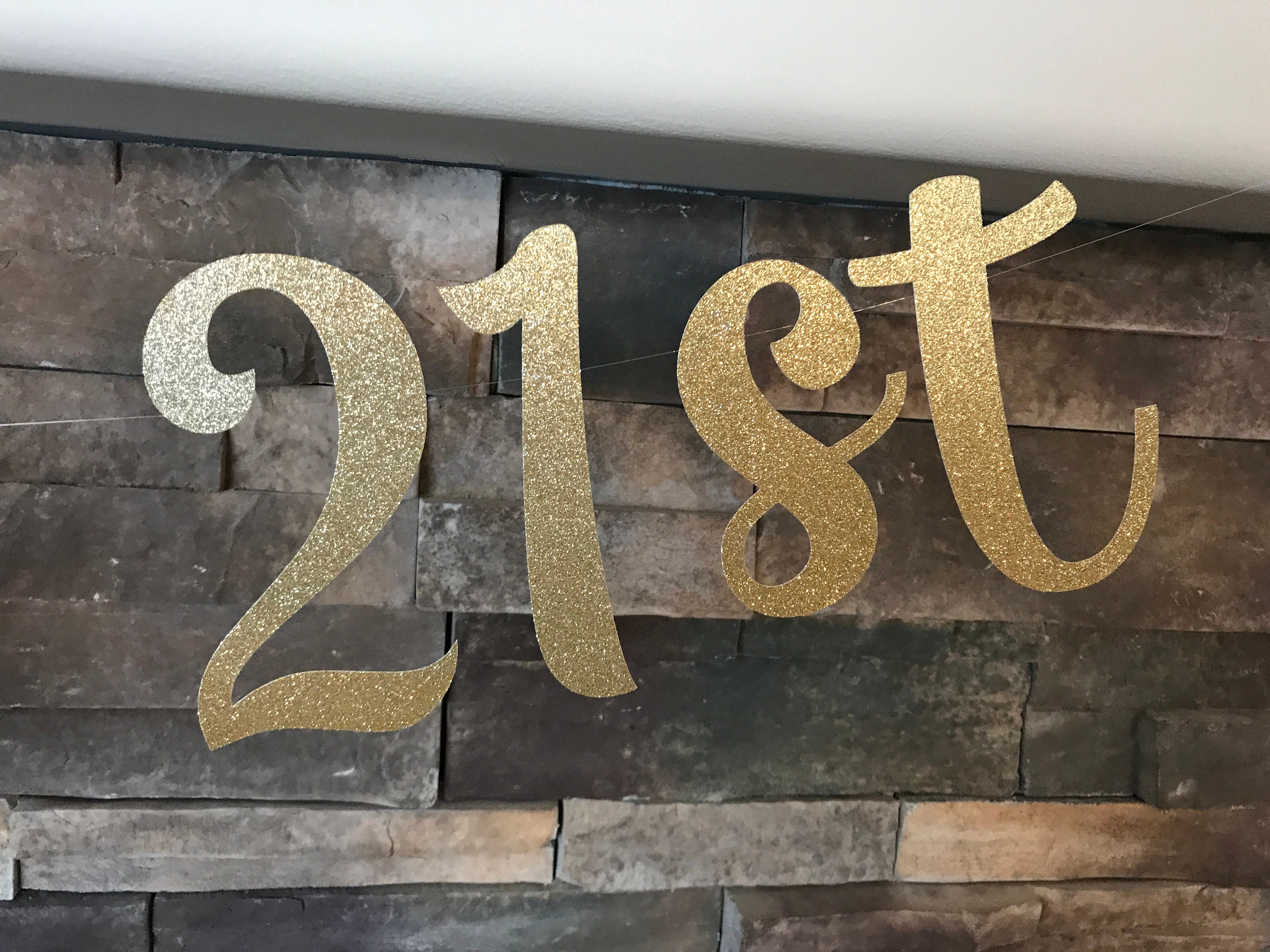 Happy 21st Birthday Banner / Happy 21st Glitter Banner / 21st | Etsy