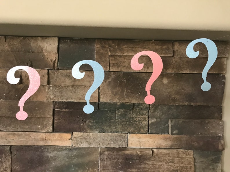 Gender reveal question mark banner / gender reveal banner / | Etsy