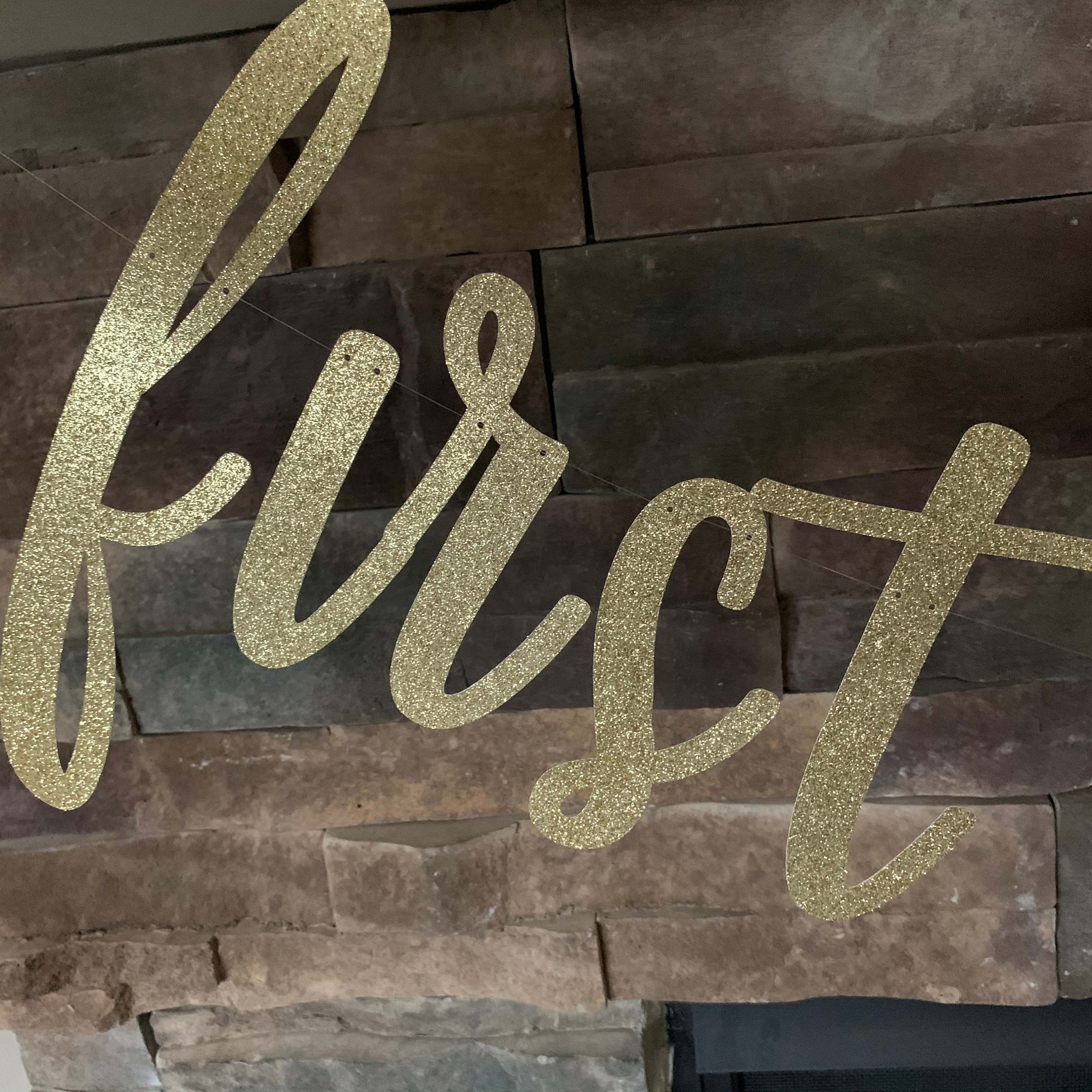 Custom Glitter First Communion Banner: Script Font, Party Decoration - Etsy