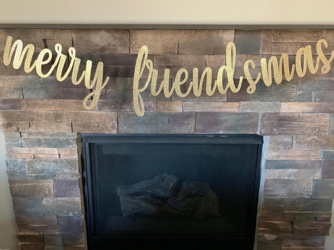 Merry Friendsmas Banner Christmas Banner Christmas - Etsy
