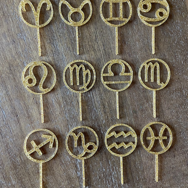 Zodiac Cupcake Toppers Etsy