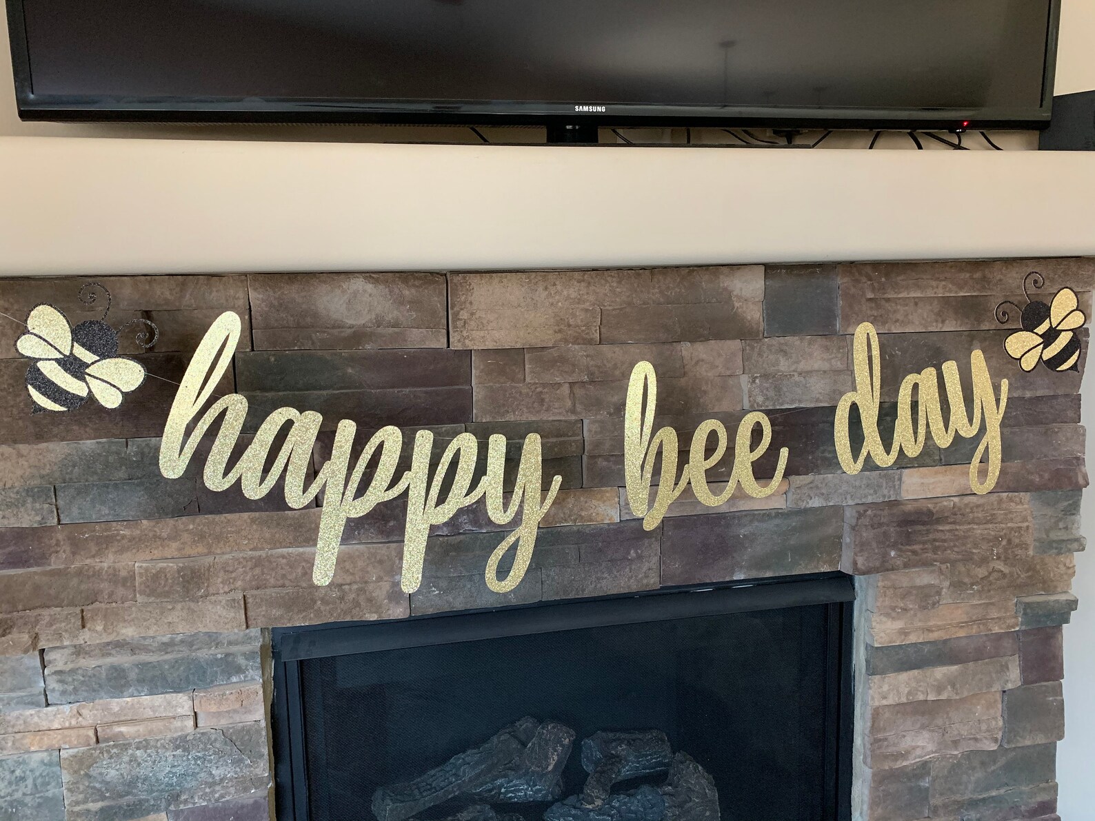 Happy Bee Day Banner Bee Birthday Banner Bee Happy Birthday | Etsy