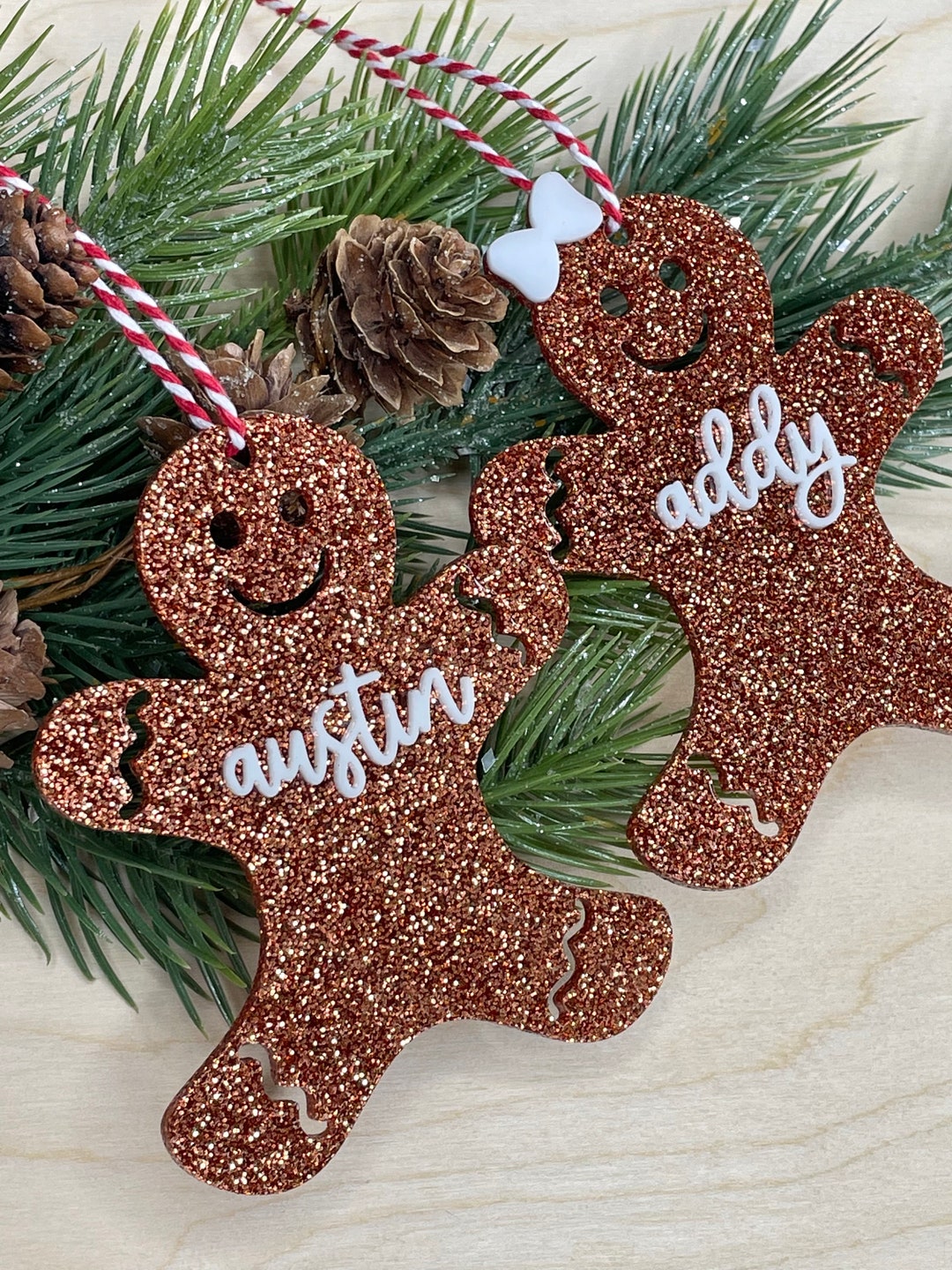 Gingerbread Tags, Acrylic Christmas Gift Tags, Custom Name Gift Tags ...