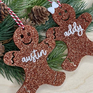 Gingerbread Tags, Acrylic Christmas Gift Tags, Custom Name Gift Tags ...