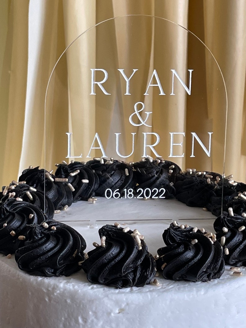 Personalized Acrylic Wedding Cake Topper Clear Wedding Cake - Etsy