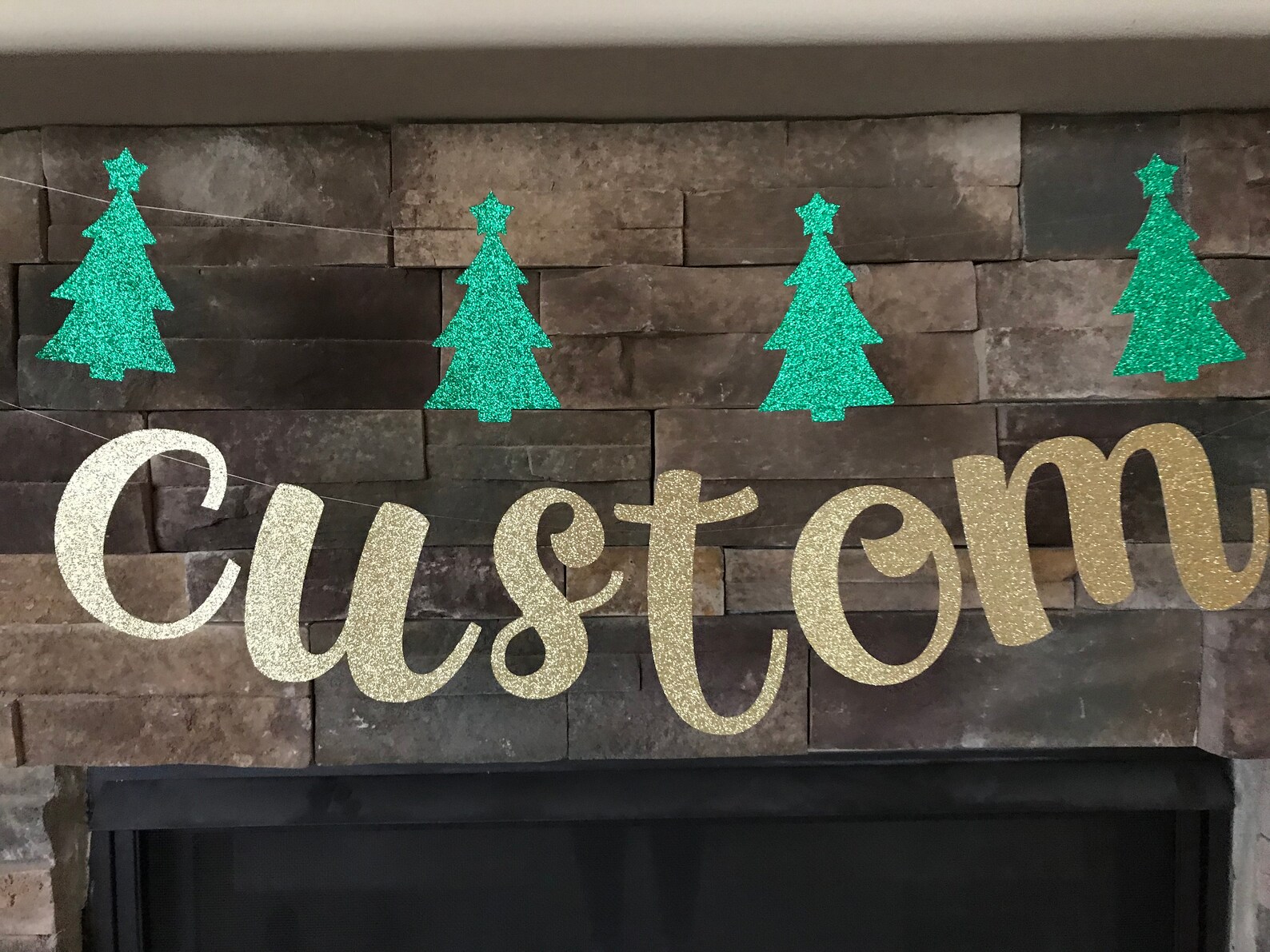 Custom Christmas Banner / Custom Glitter Banner / Custom Happy - Etsy