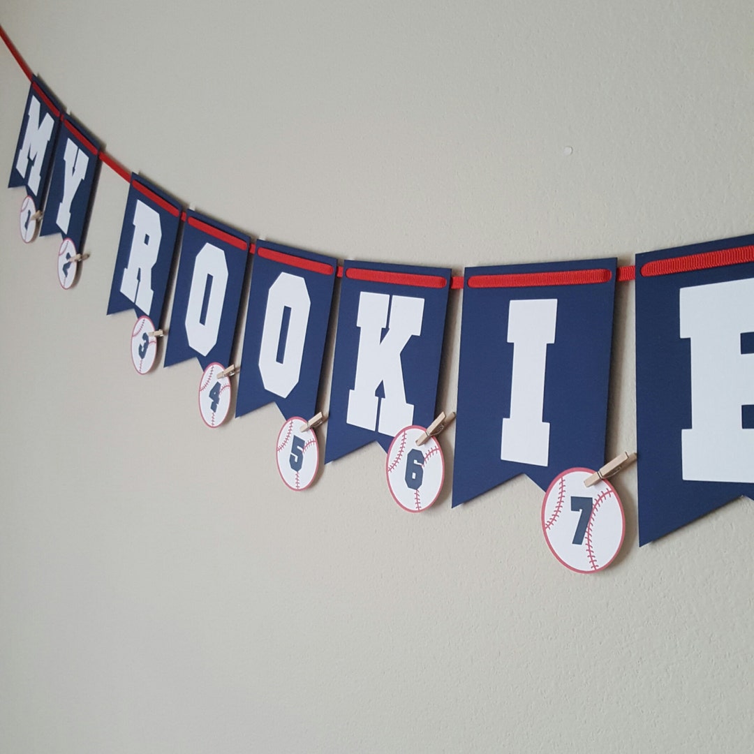 Baby Baseball Banner, My Rookie Year, 1st Birthday Banner, First ...