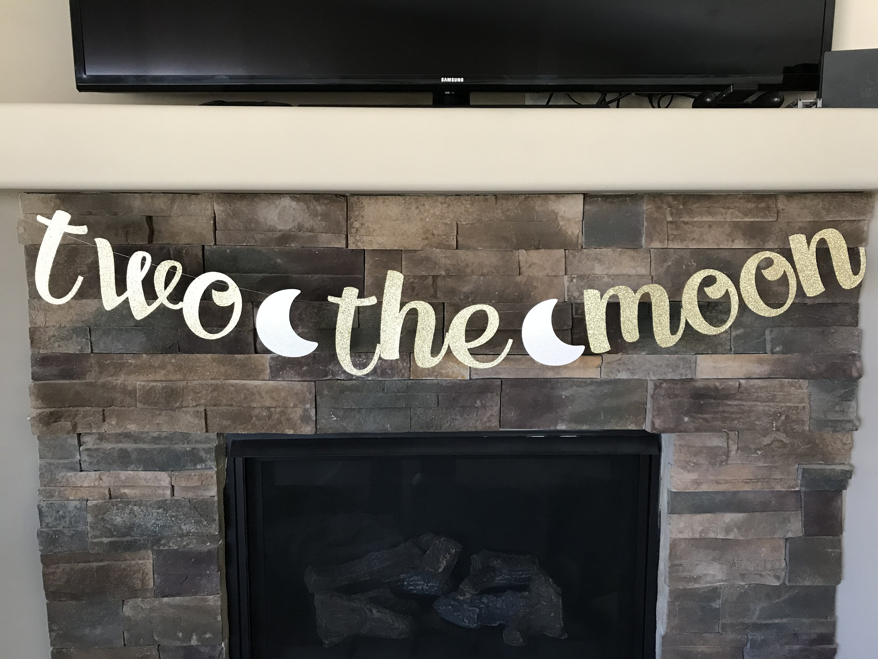 Two the Moon Banner / Two the Moon / 2nd Birthday / Two Banner - Etsy