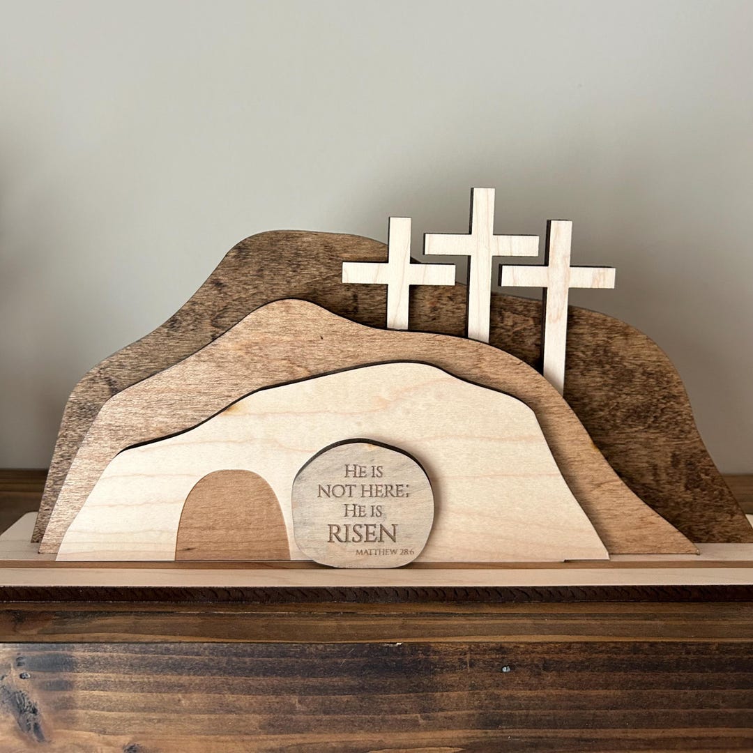 Empty Tomb Decoration, He is Risen Easter Decor, Religious Easter Sign ...