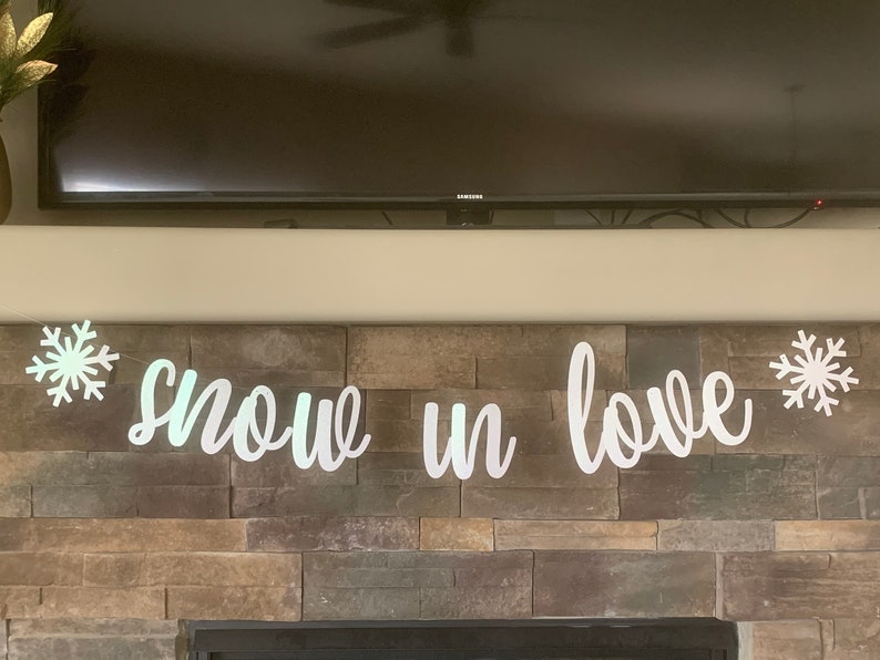 Snow in Love Banner, Snow in Love Banner With Snowflakes, Winter ...